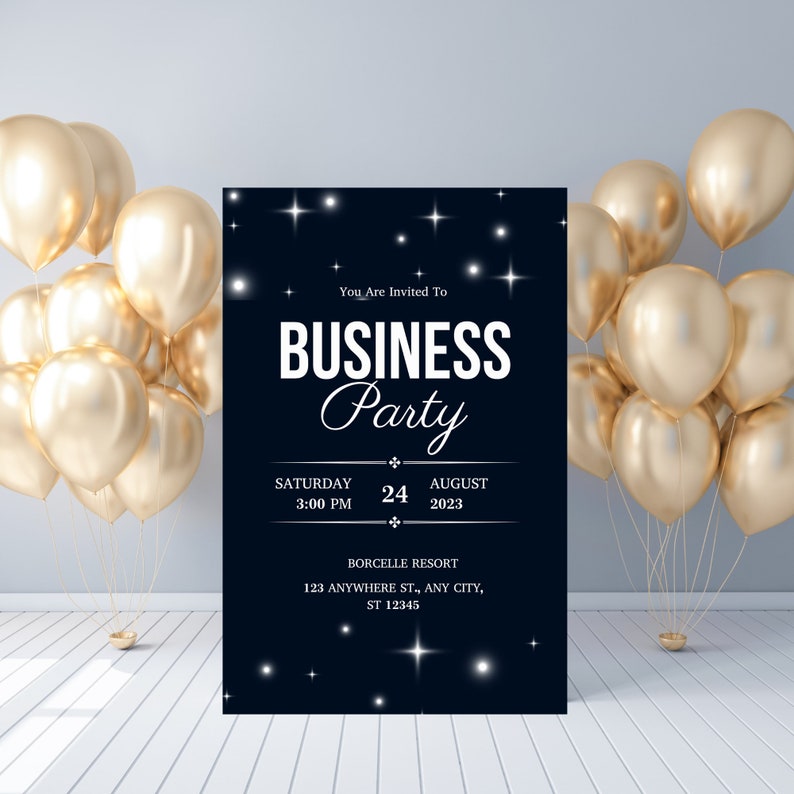 Business Invitation Template Editable Business Party - Etsy