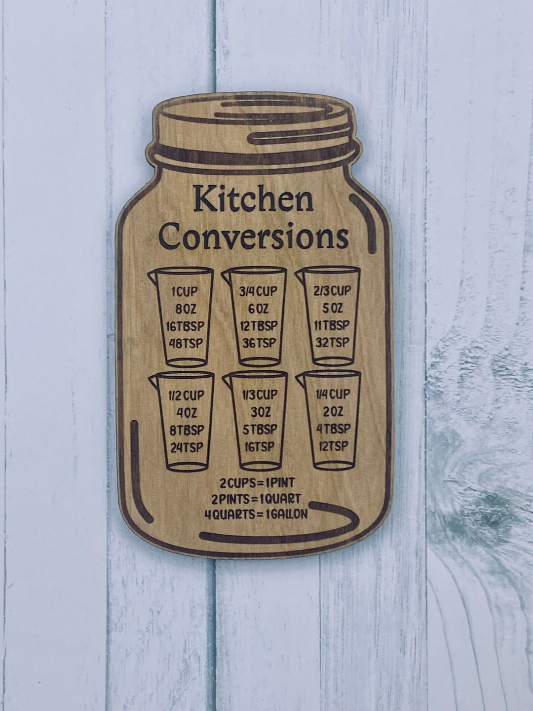 Kitchen Equivalents REFRIGERATOR MAGNETS Cooking & Baking Conversions ...