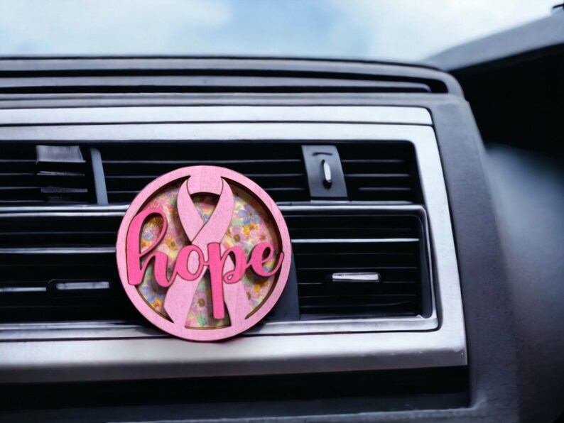 HOPE PINK RIBBON Car Diffuser Vent Clip on Personalized Car Accessory ...