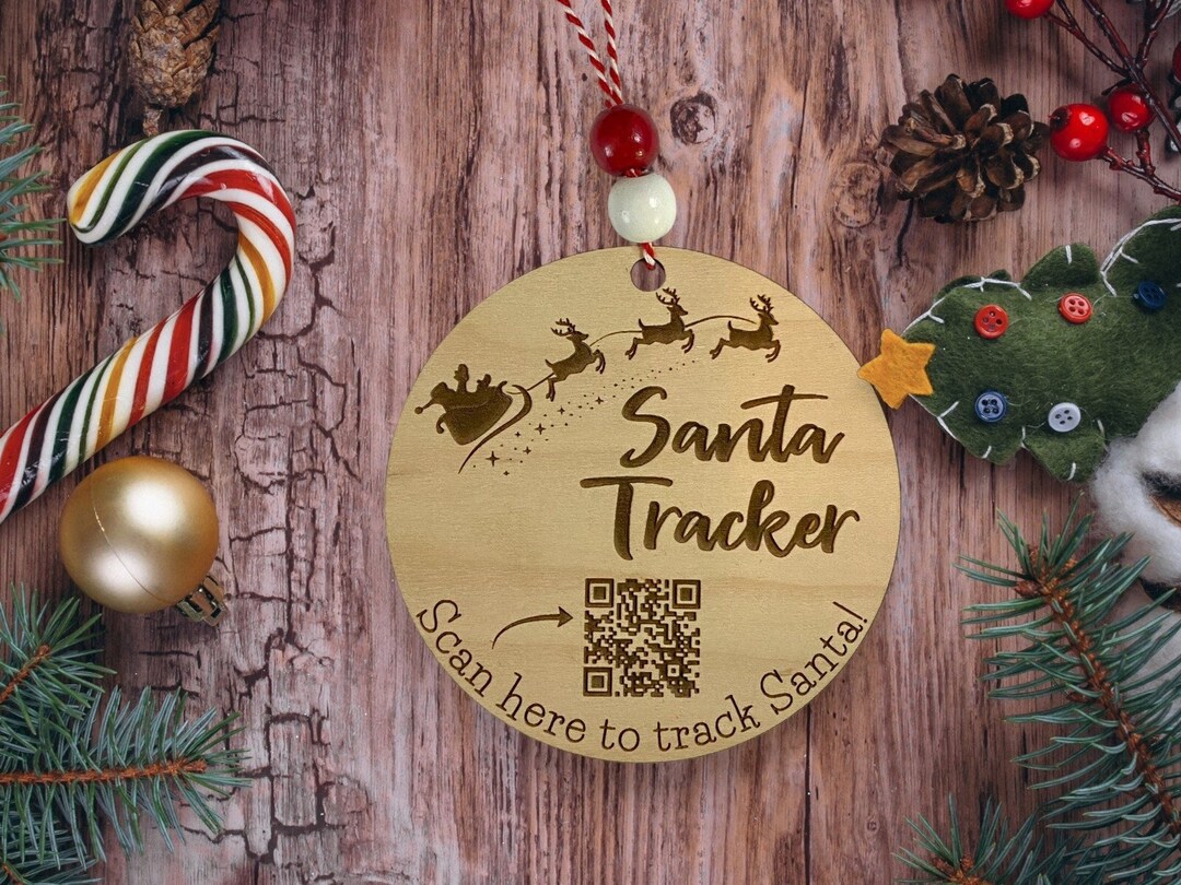 Handmade Santa Tracker Ornament – Laser Cut, NORAD Tracker. QR Code - Etsy