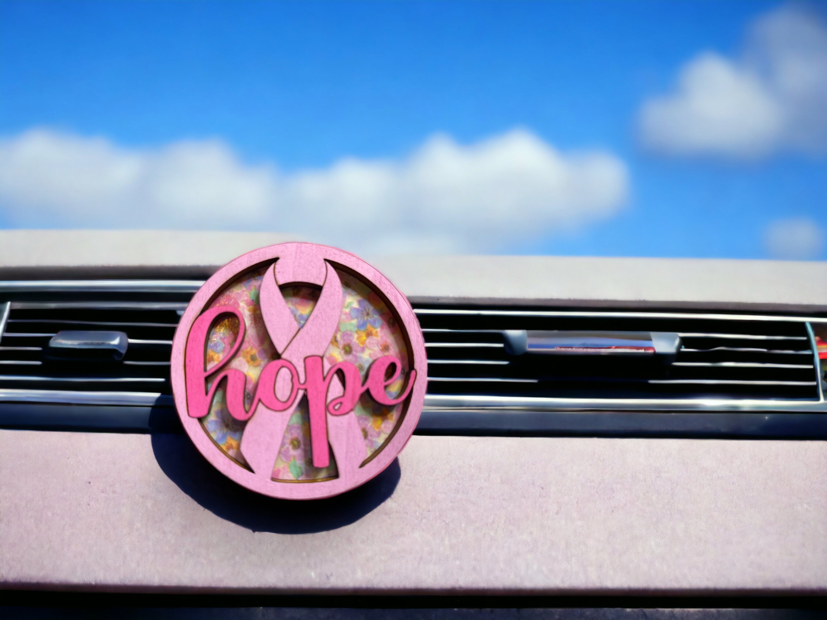 HOPE PINK RIBBON Car Diffuser Vent Clip on Personalized Car Accessory ...