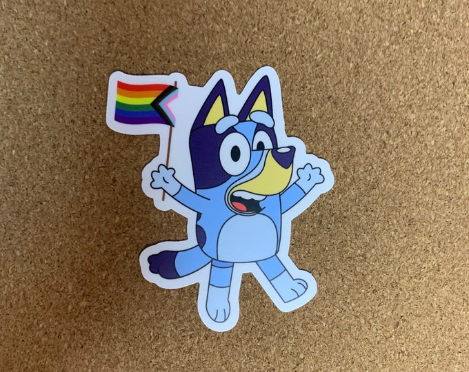 Bluey LGBT Pride Flag Sticker - Etsy