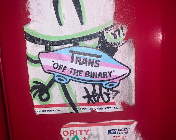 Trans off the Binary Sticker - Etsy