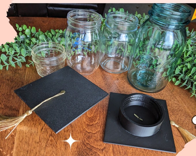 Graduate's Delight: 2-pack 3d-printed 2024 Graduation Cap Jar Topper ...