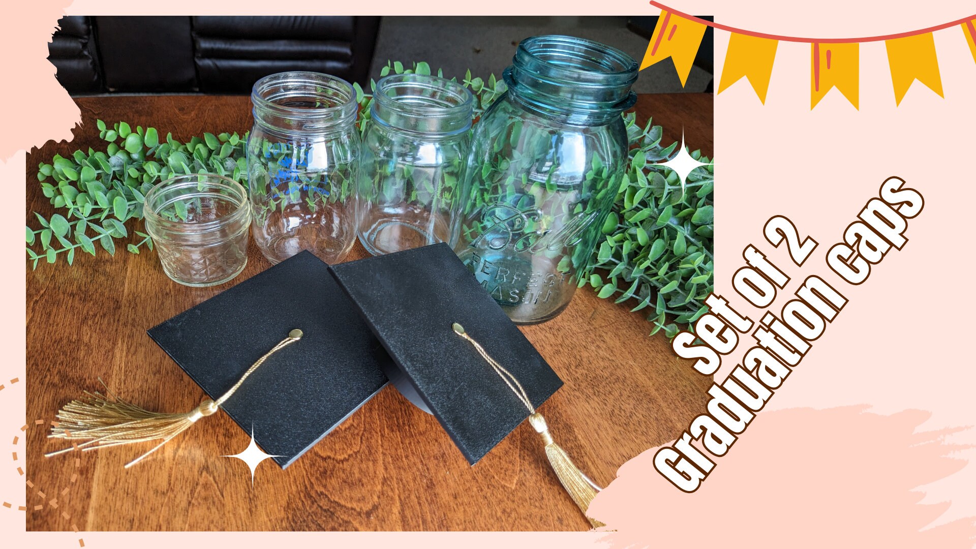 Graduate's Delight: 2-pack 3d-printed 2024 Graduation Cap Jar Topper ...