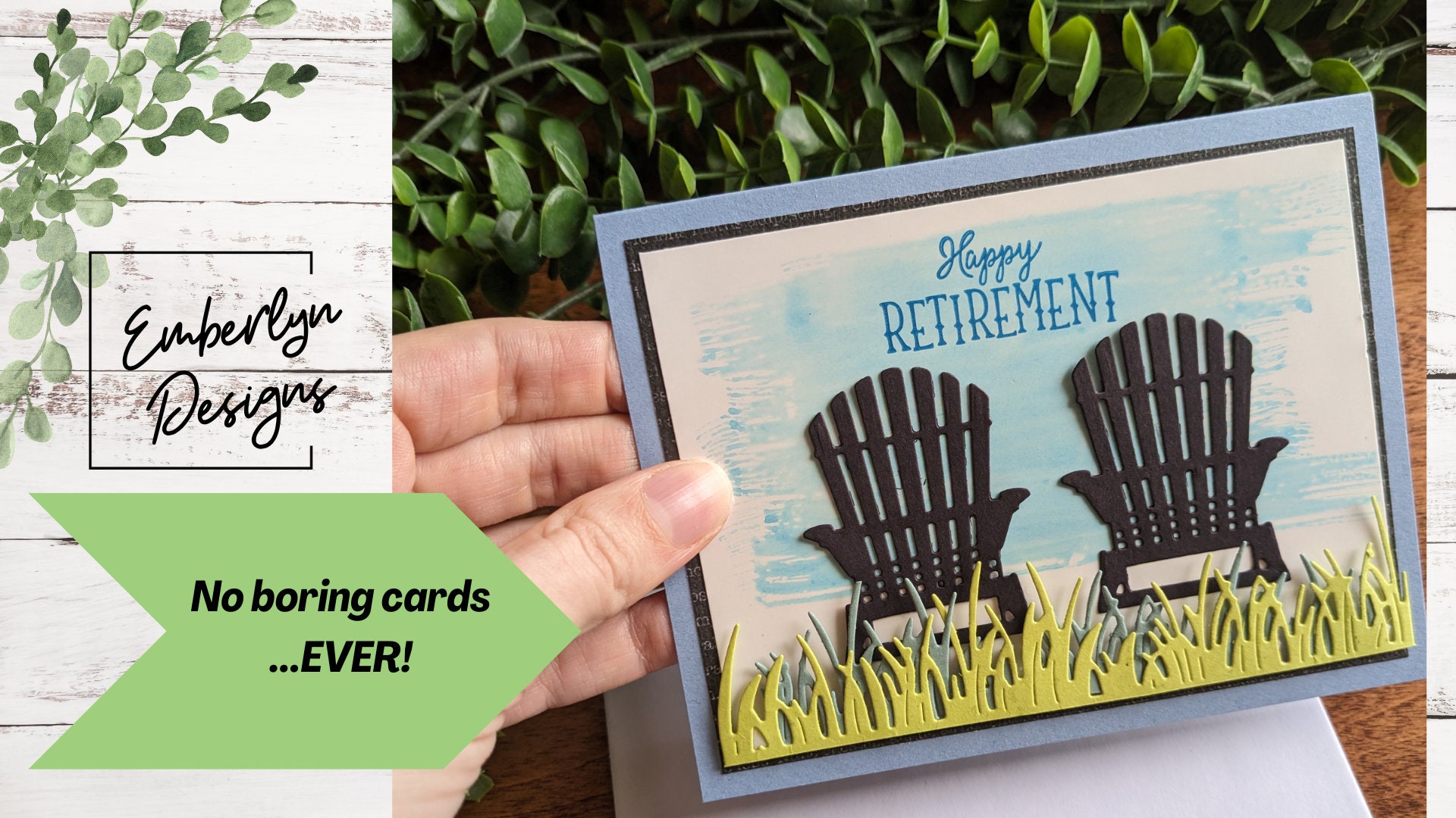 Retirement Handmade Artisan Scrapbooking Card With Wooden Lawn Chairs ...