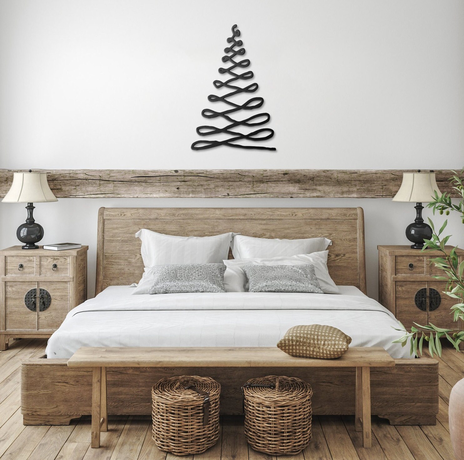Minimalist Christmas Tree Metal 2D Wall Decor Perfect for Christmas ...
