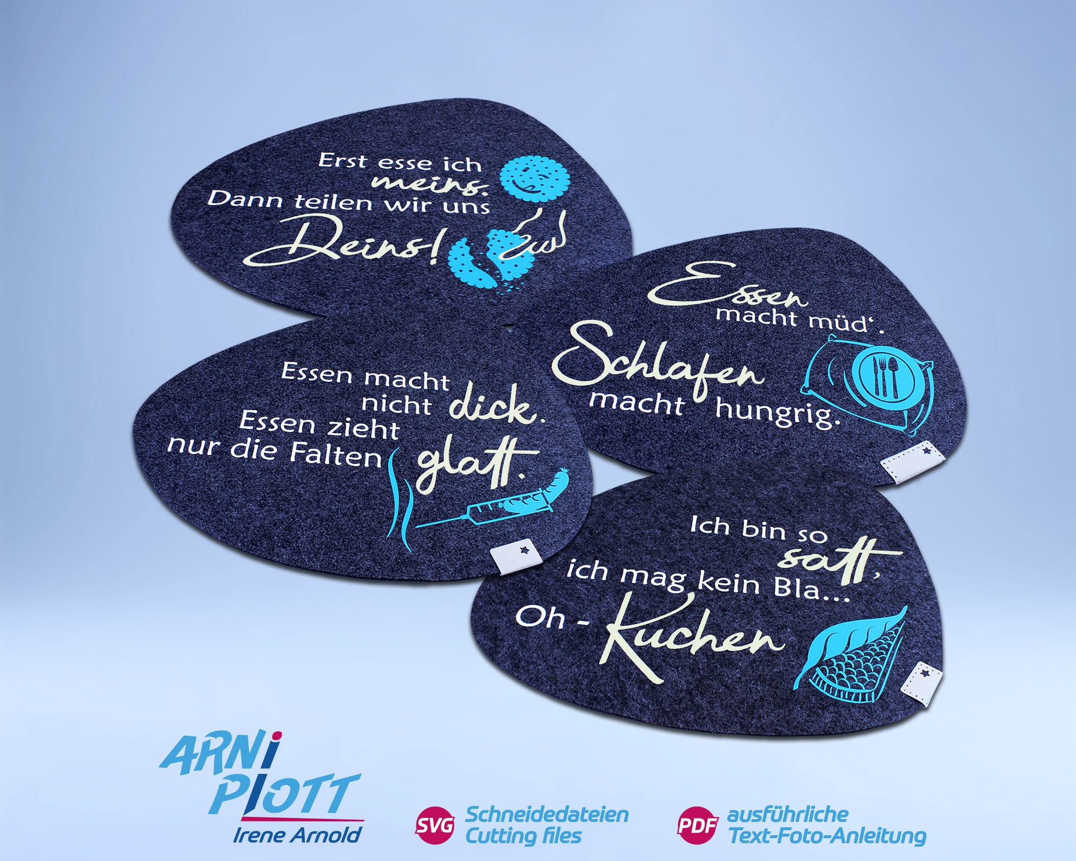 Plotterdatei Tischsets selber machen, lustige Untersetzer als Geschenk für Camper und zur ...