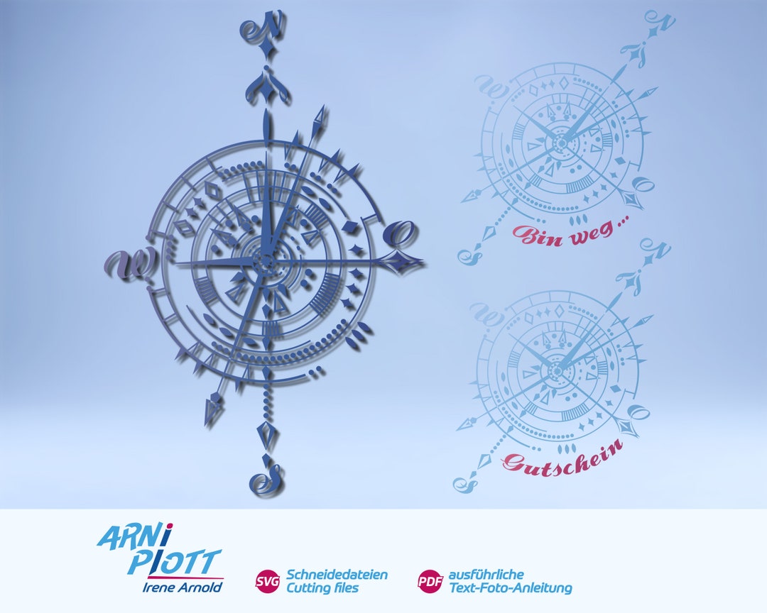 Plotter File Compass, Antique Wind Rose SVG File Camping for Shirt ...