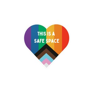 This is a Safe Space Pride Diversity Heart Vinyl Decal Sticker ...