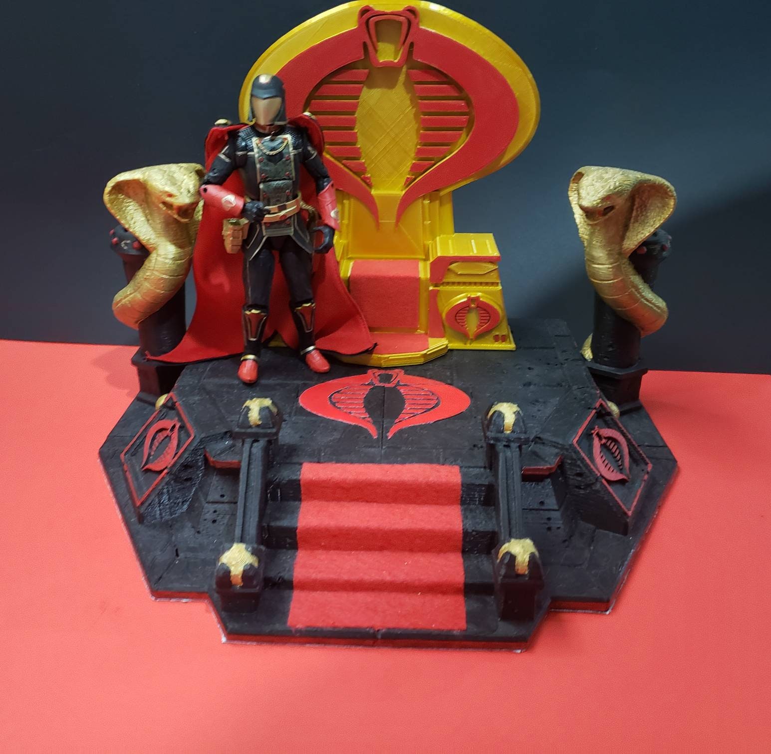 G.I. Joe COBRA Display Diorama BASE Stand Statue Black Matte Classified ...