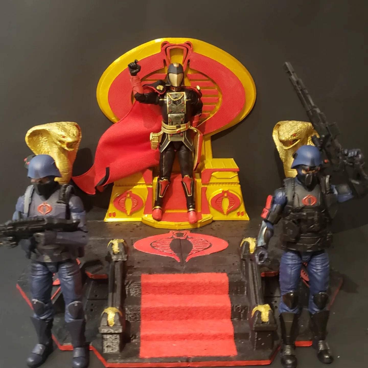 G.I. Joe COBRA Display Diorama BASE Stand Statue Black Matte Classified ...