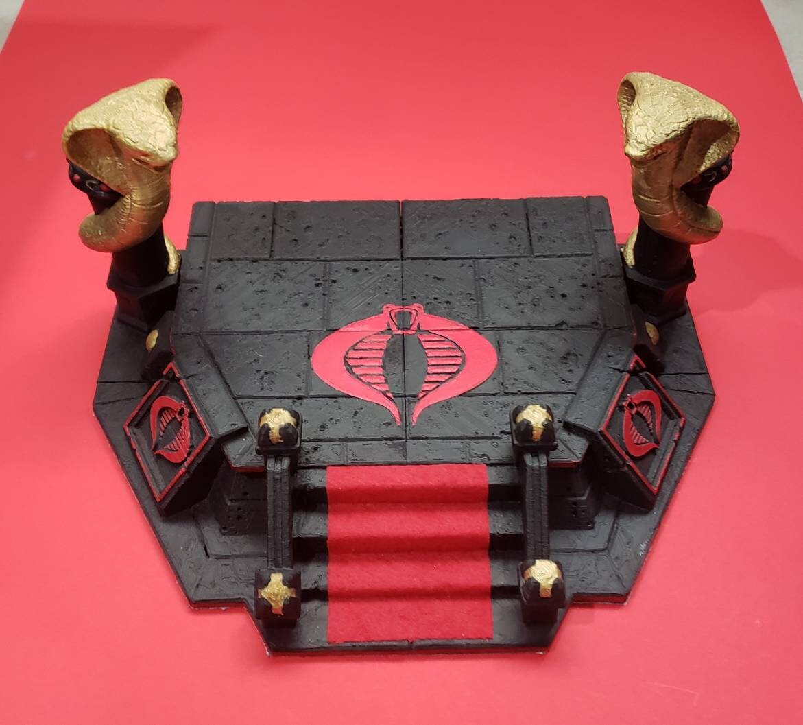 G.I. Joe COBRA Display Diorama BASE Stand Statue Black Matte Classified ...