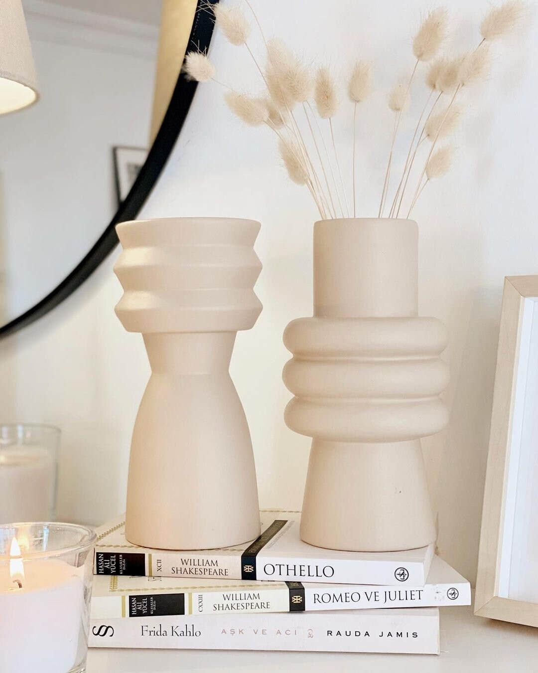 Set of 2 Ceramic Vases Modern Ceramic Vase Minimal Home - Etsy