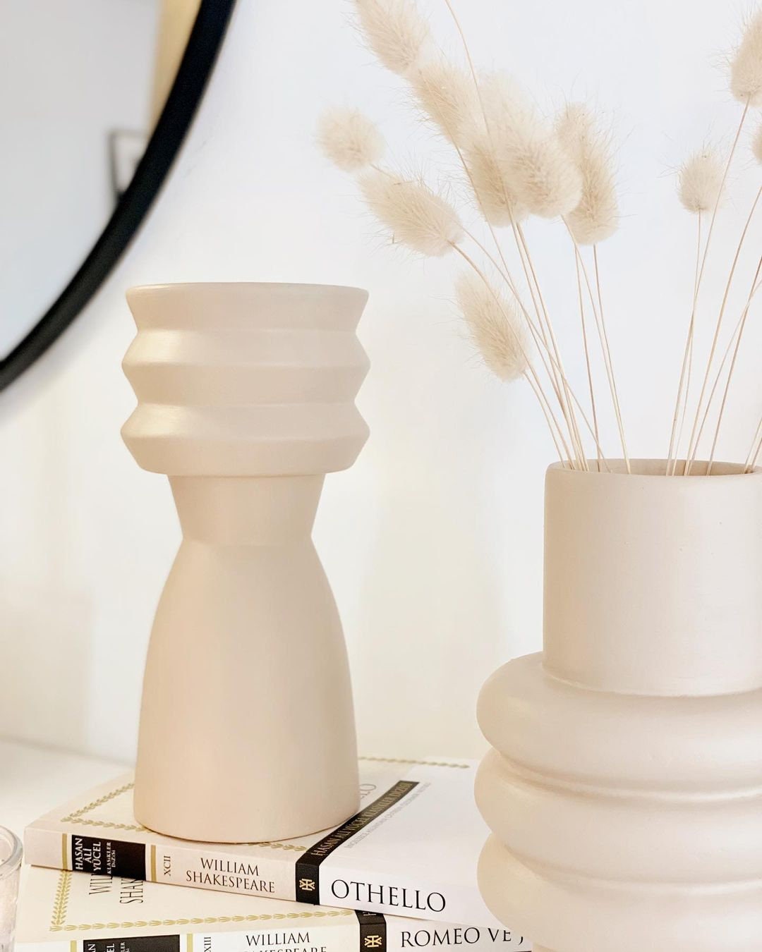 Set of 2 Ceramic Vases Modern Ceramic Vase Minimal Home - Etsy