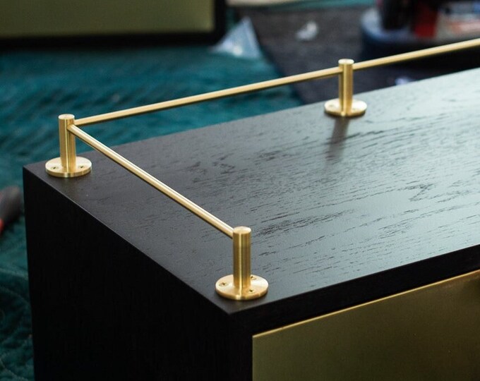 Victorian Polished Brass Gallery Rail Kitchen Fiddle Rail Solid Brass ...