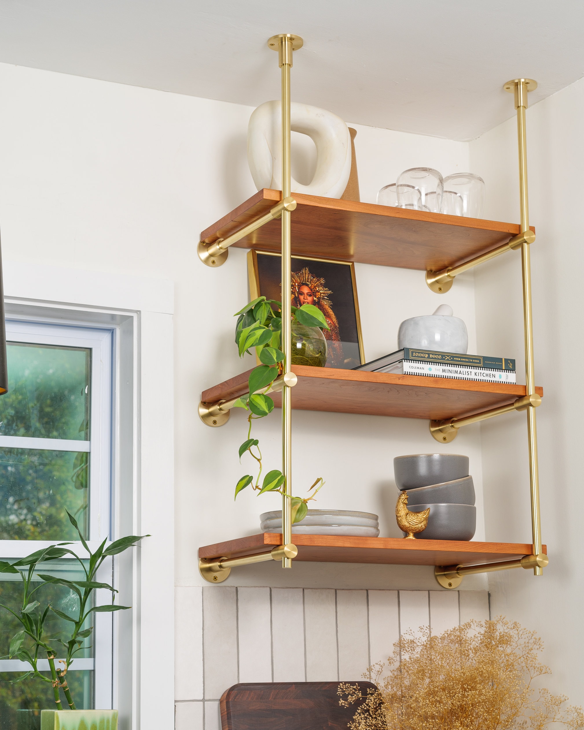 Brass Two-way Shelf Connector for Modular French Bistro Shelves | the ...
