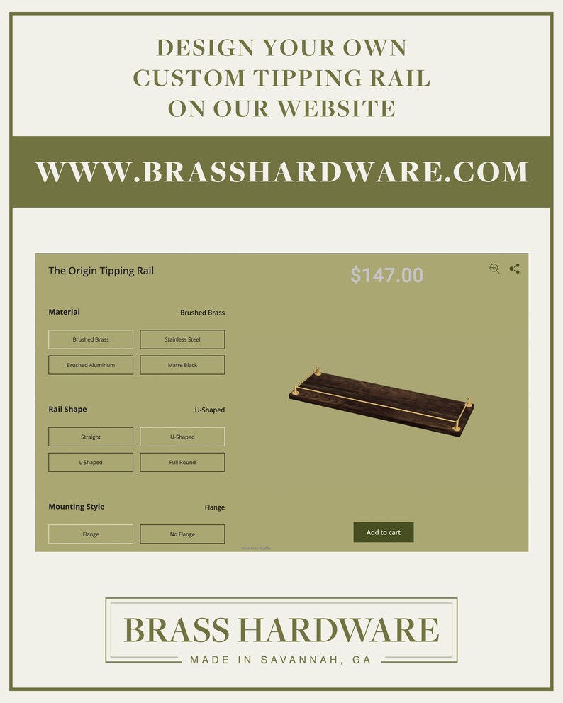 Customizable Brass Tipping Rail Bottle Rail/ Shelf Rail / Fiddler Rail ...