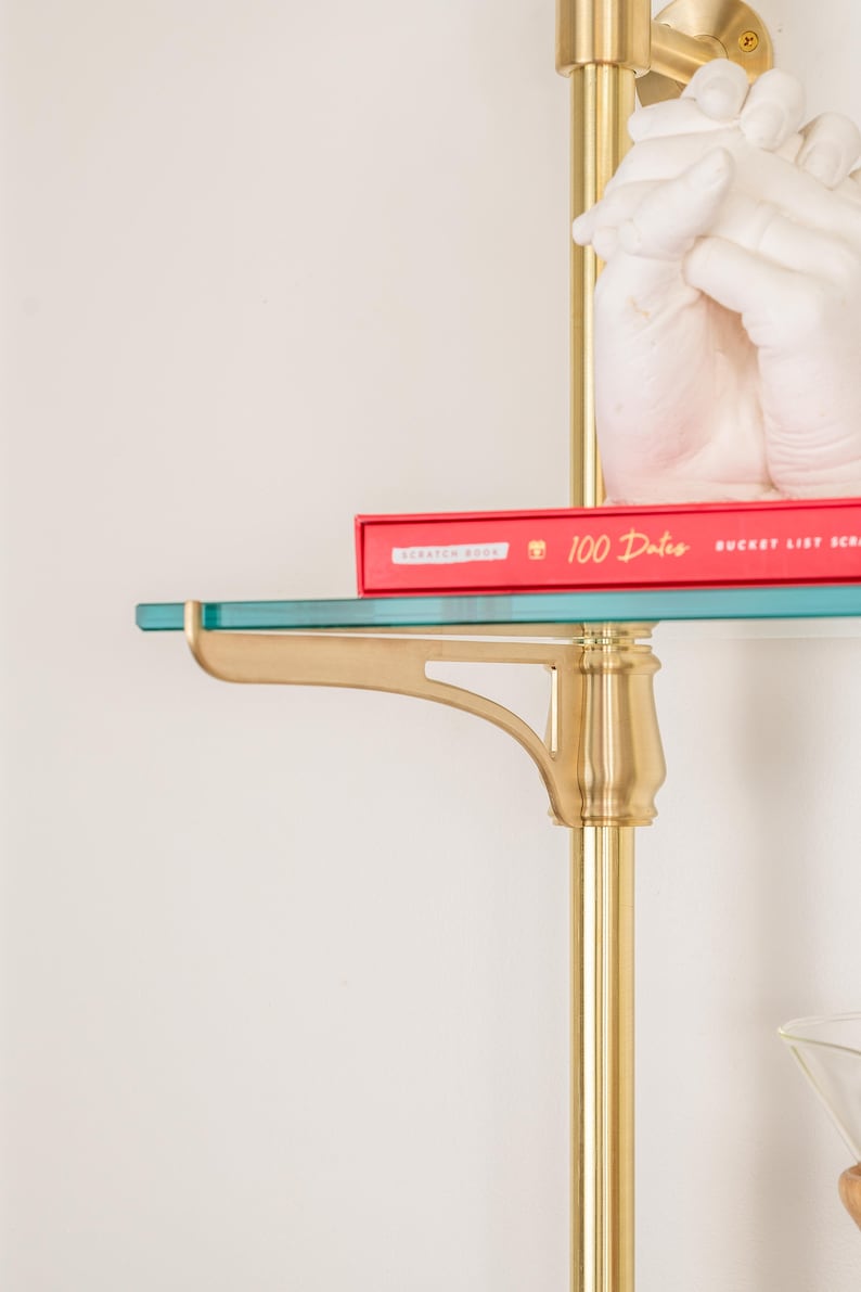 Cantilever Shelf Arm - Custom Brass Bistro Shelves | the Gilded ...