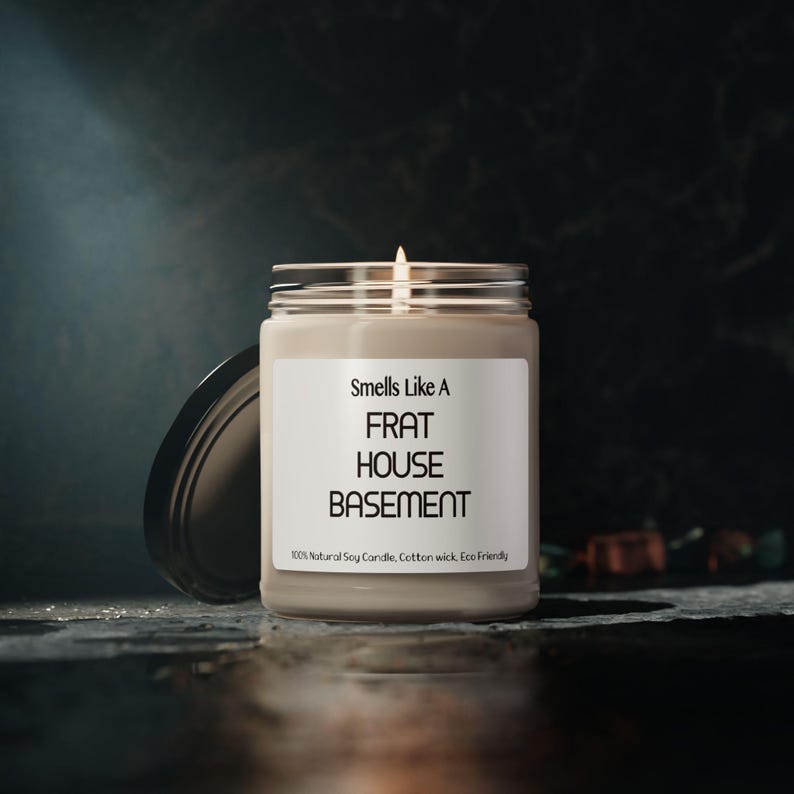 Funny Candle Gift for College, Frat House Basement Candle, Funny Candle ...
