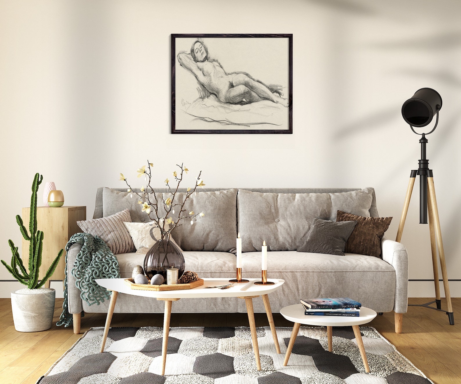 Naked Woman Pencil Sketch Naked Woman Sketch Vintage Wall Art