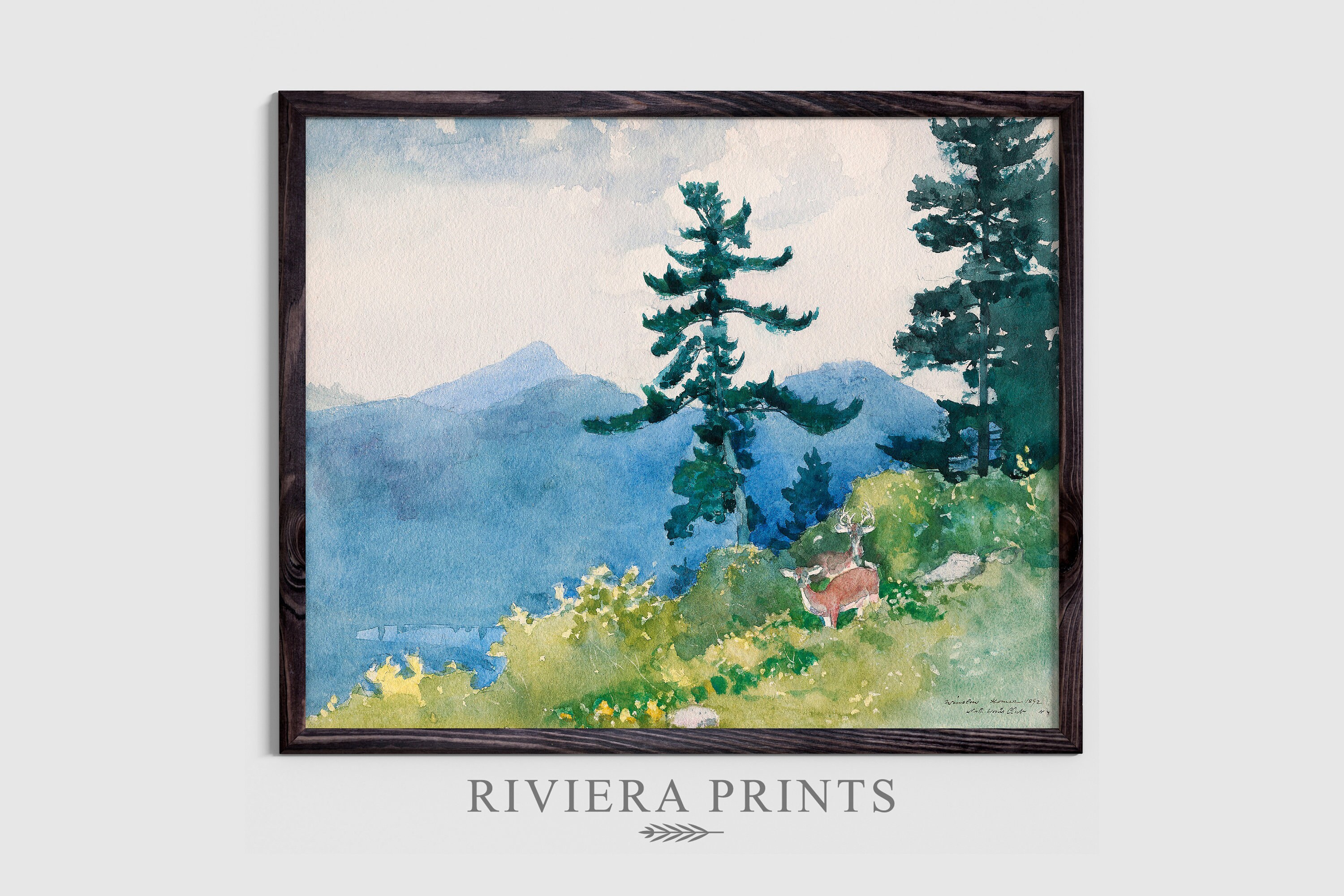 Lake House Antique Paintings Forest GALLERY Wall Art Set of 6 French ...