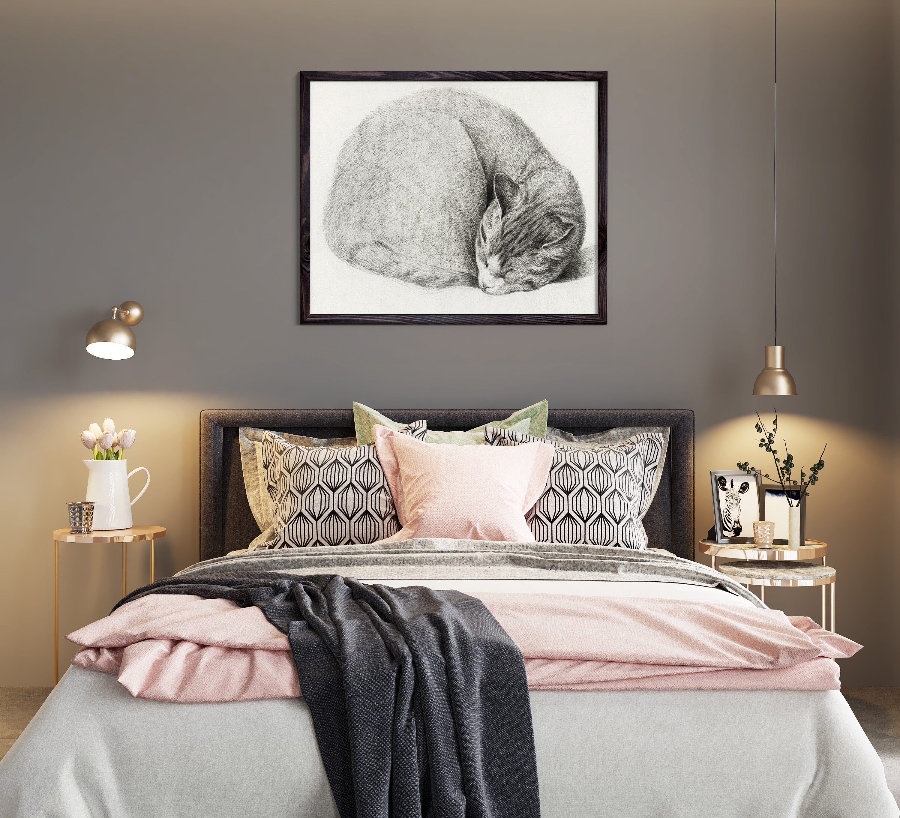 Cat Nursery Print Vintage Cat PRINTABLE Wall Art Cat Downloadable Art ...