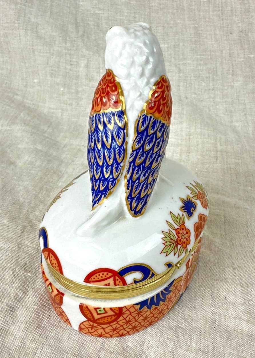 Sweet Ceramic Hinged Owl Trinket Box Andrea by Sadek made - Etsy