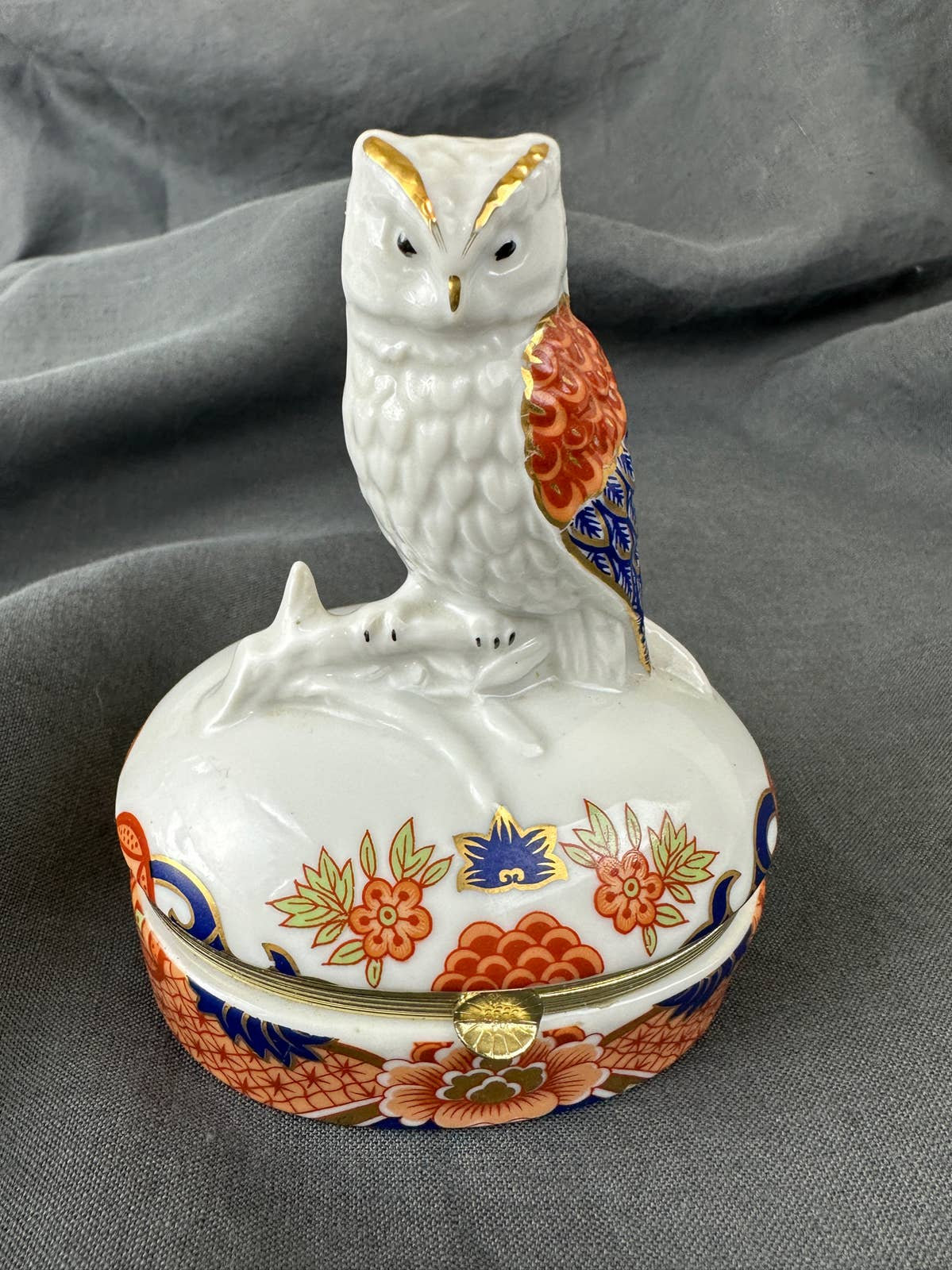 Sweet Ceramic Hinged Owl Trinket Box Andrea by Sadek made - Etsy