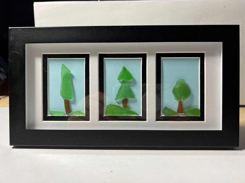 Sea Glass Arrangement of Trees - Etsy