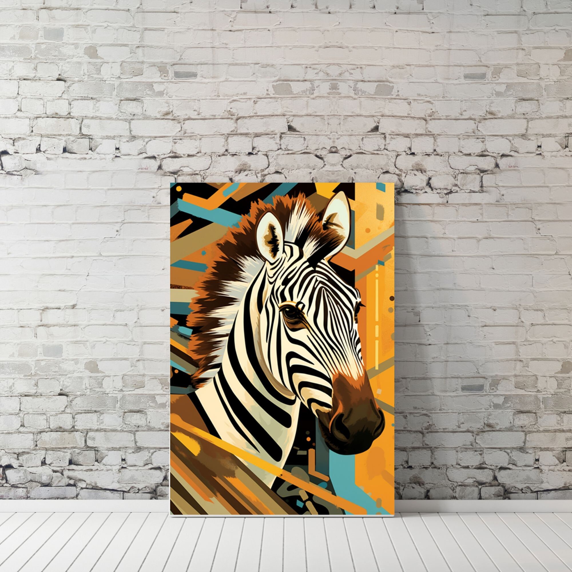Colorful Zebra Paint Colors Printable Art, Digital Download Print, Wall ...