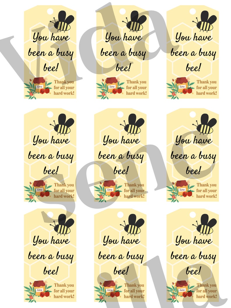 JW Thank You Gift- Pioneer, Elder, Servant Gifts “busy Bee” Gifts Tags ...