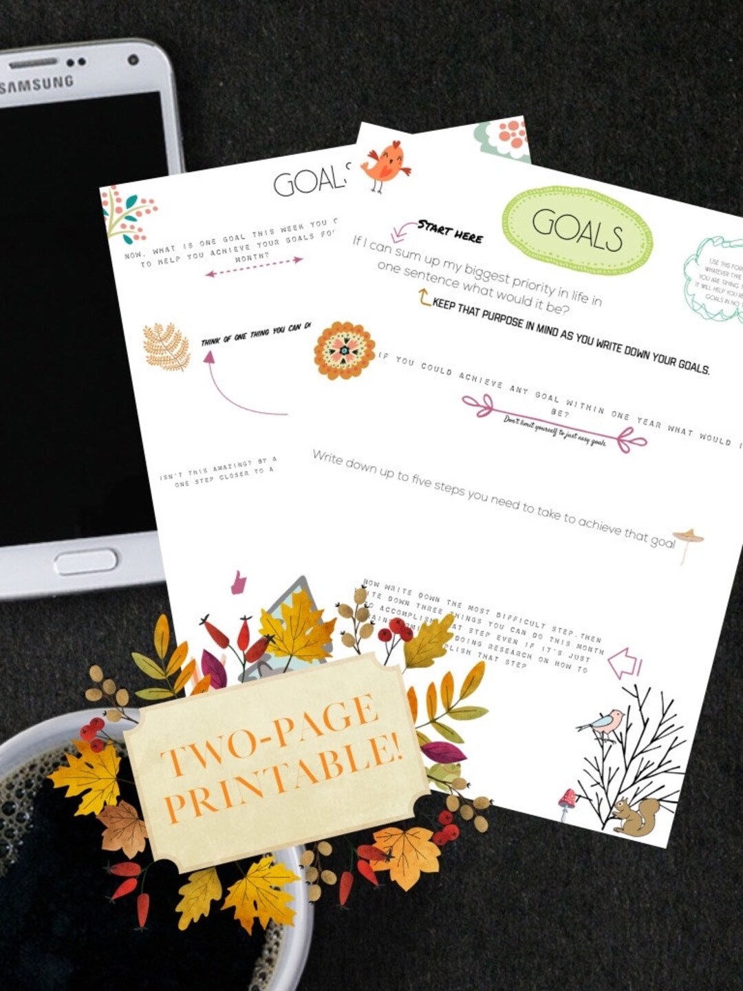 Goals Printable/digital Download - Etsy