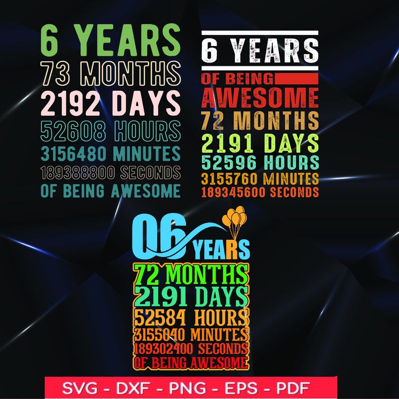 6th Birthday Svg - Etsy