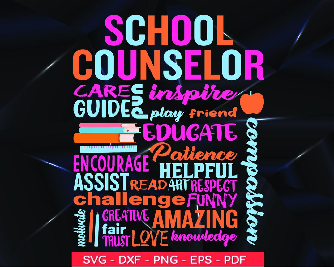 School Counselor Word Art (svg, Png, Dxf, Eps, Pdf) - Etsy