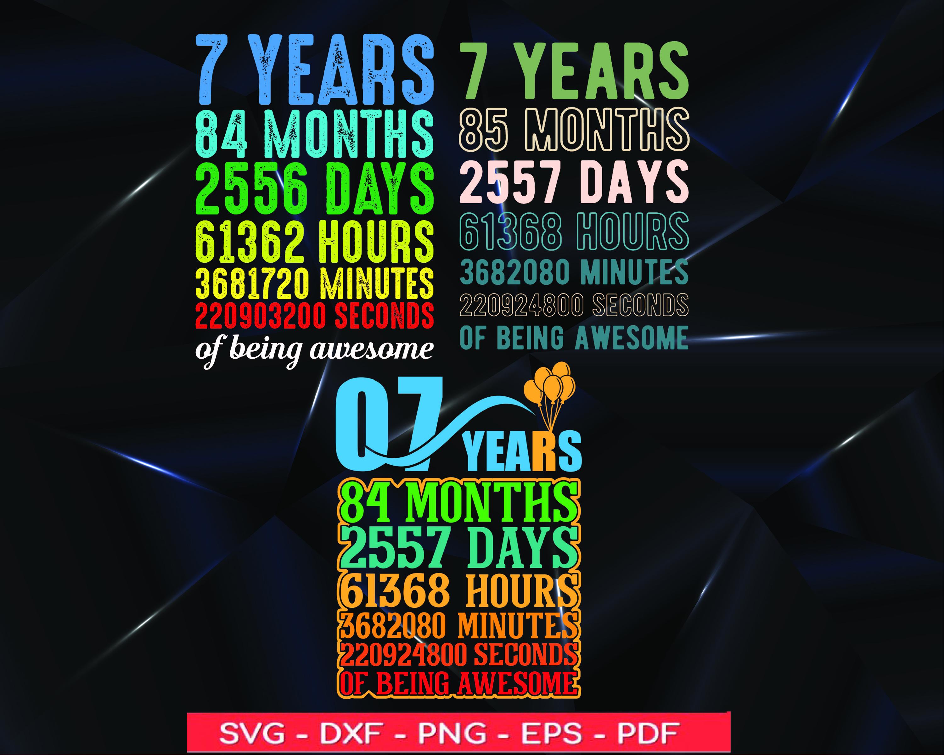 7th Birthday Svg 7 Years Old Svg 7th Birthday Png , Awesome Since 2015 ...