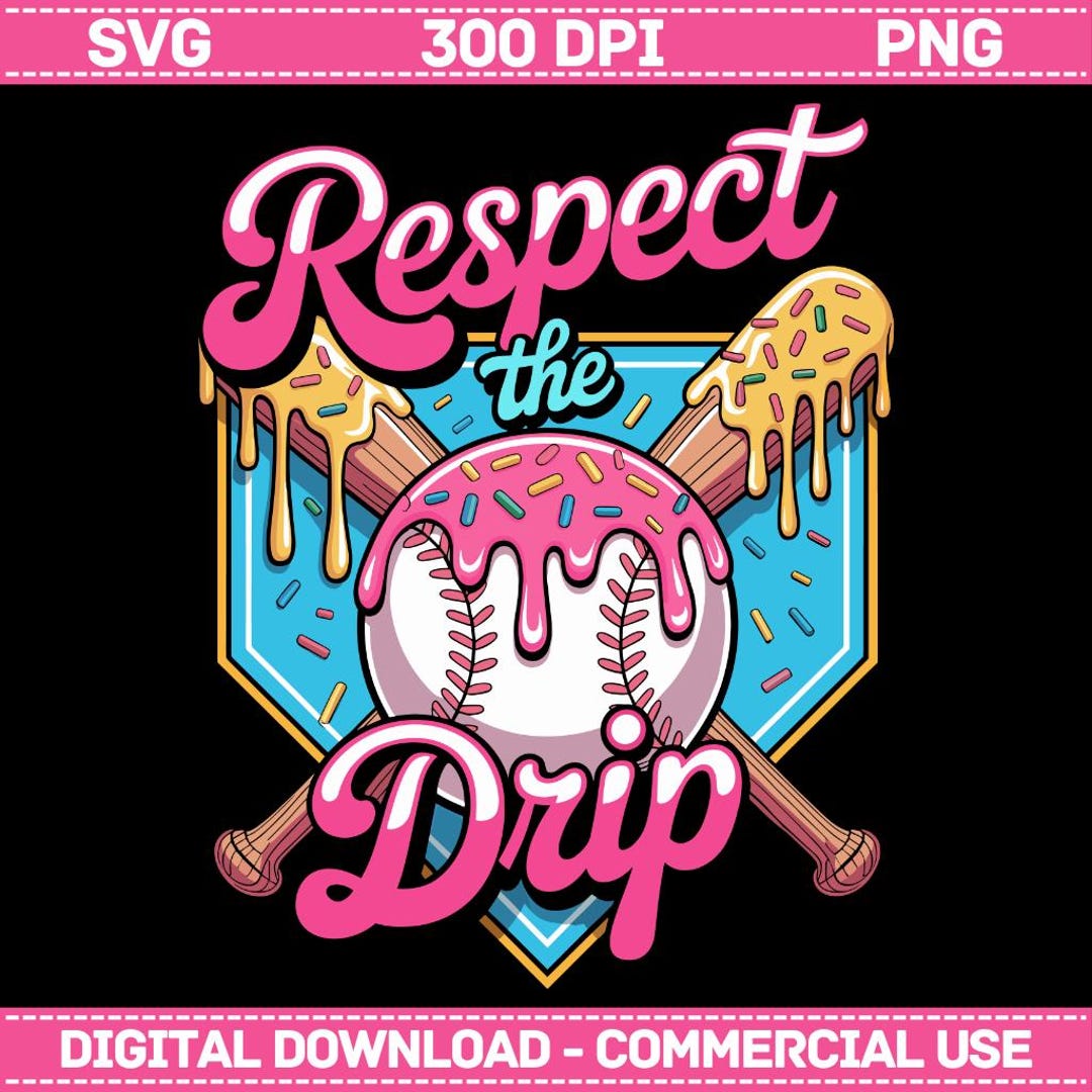 Baseball Drip Png Svg, Ice Cream Drip, Baseball Mom Png, Respect the ...