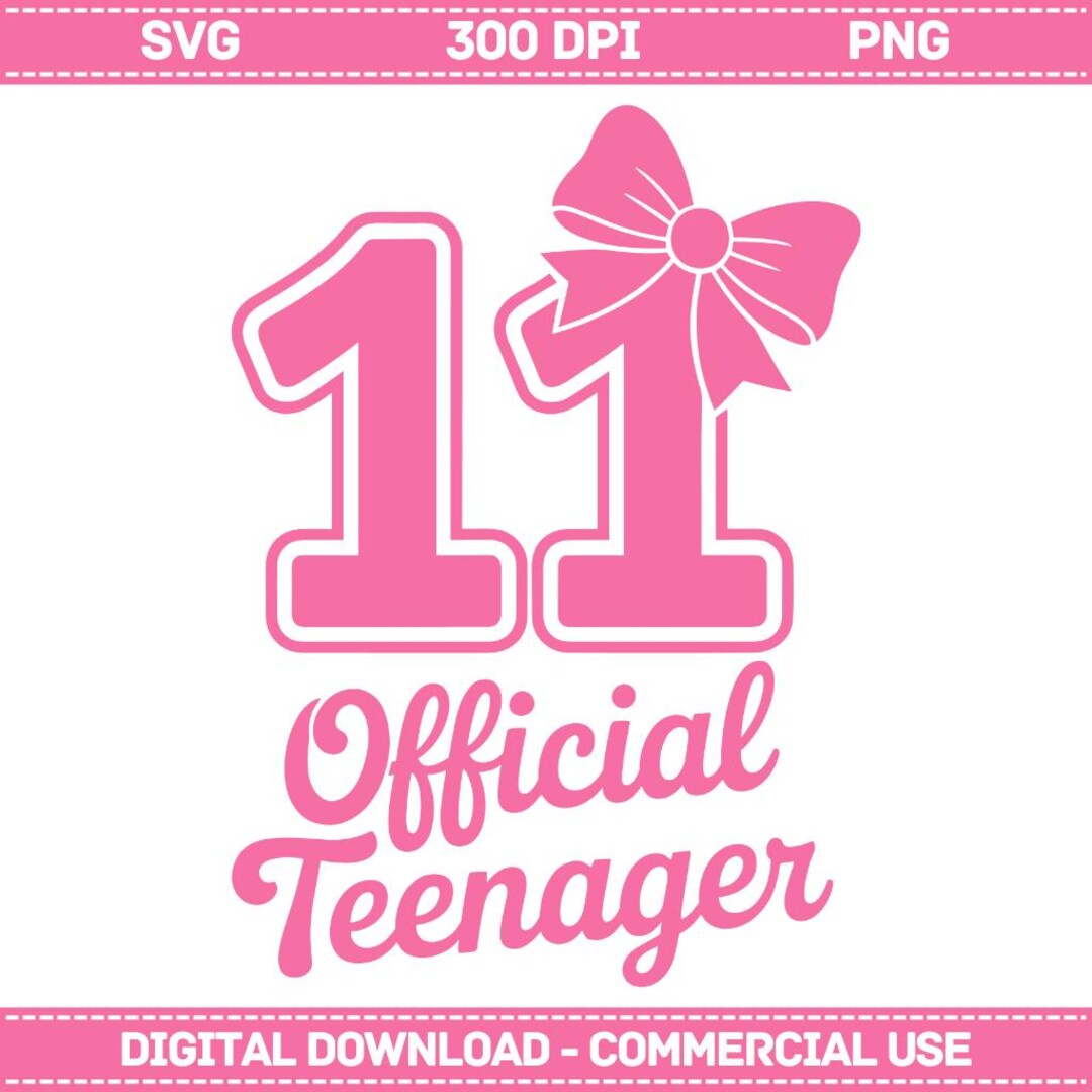 Coquette Bow Eleven Birthday Png Svg, Personalized Age Number Svg ...
