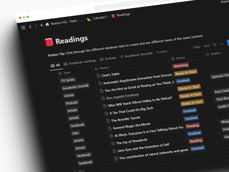 Computer Science Student Hub Notion Template, Student Notion Planner ...