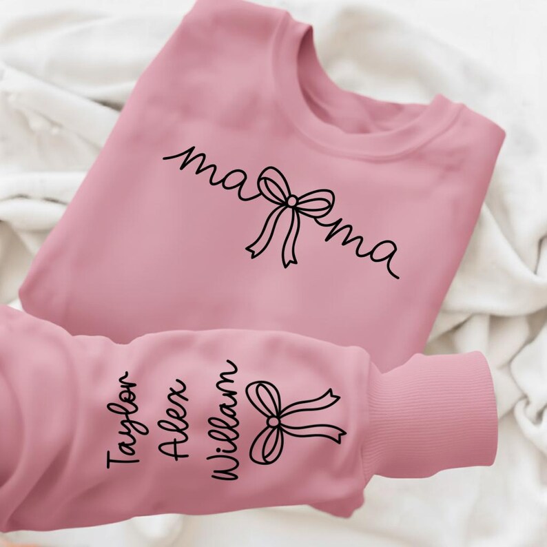 Custom Mama With Kids Names on Sleeve Png Svg, Personalized Mom Svg ...