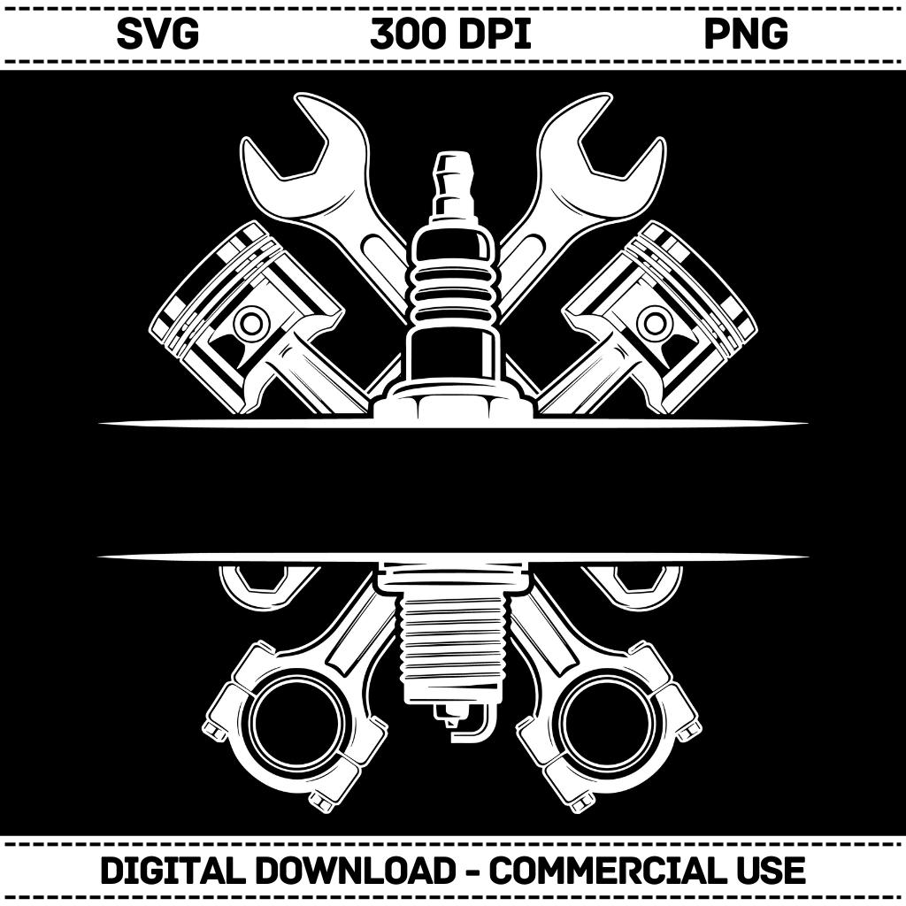 Mechanic Tools Split Monogram Svg Png, Mechanic Logo, US Mechanic ...