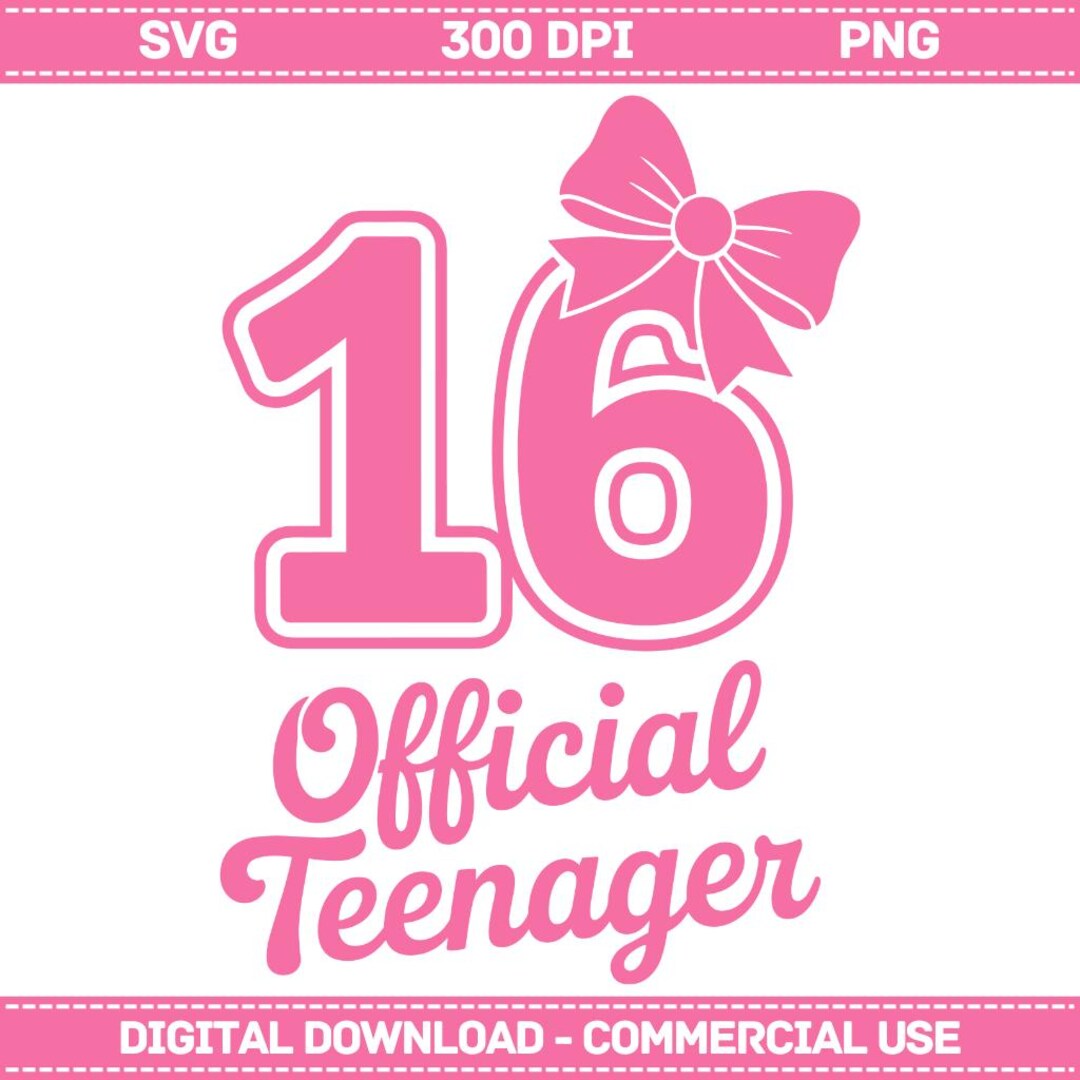 Coquette Bow Sixteen Birthday Png Svg, Personalized Age Number Svg ...