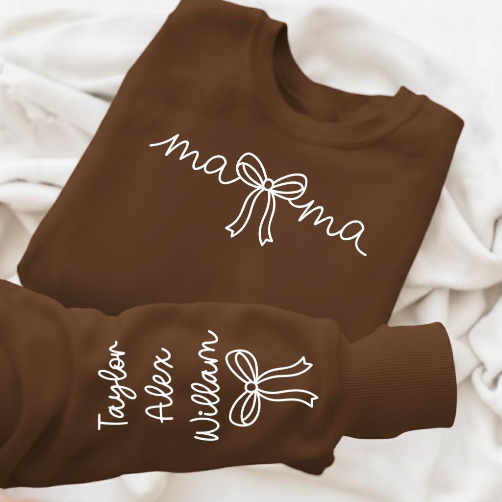 Custom Mama With Kids Names on Sleeve Png Svg, Personalized Mom Svg ...