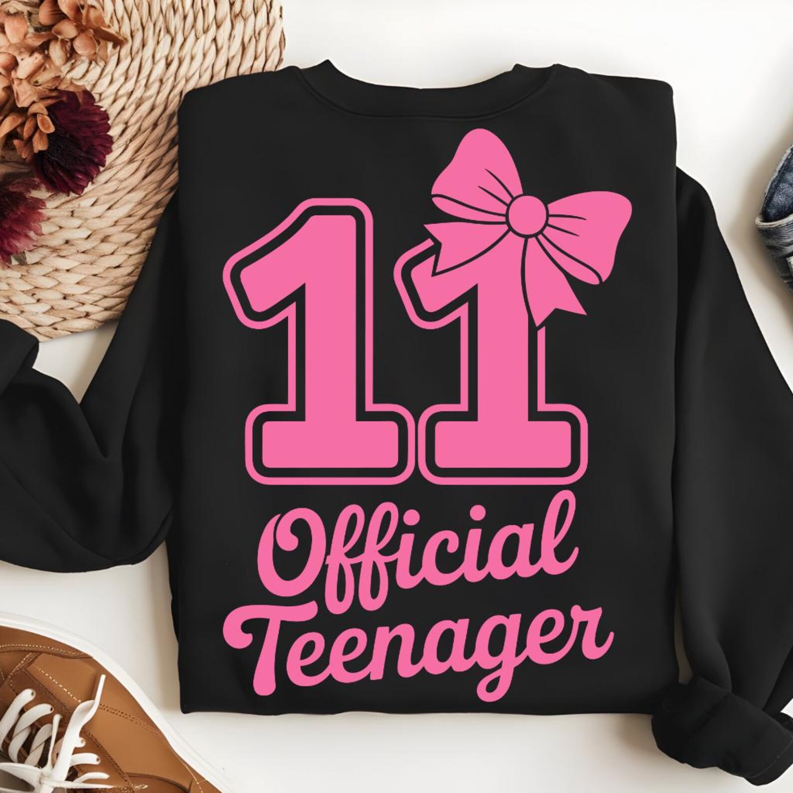 Coquette Bow Eleven Birthday Png Svg, Personalized Age Number Svg ...