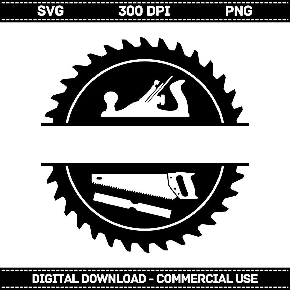 Woodwork Monogram Svg Png, Woodworking Logo Design, Wood Saw Svg ...