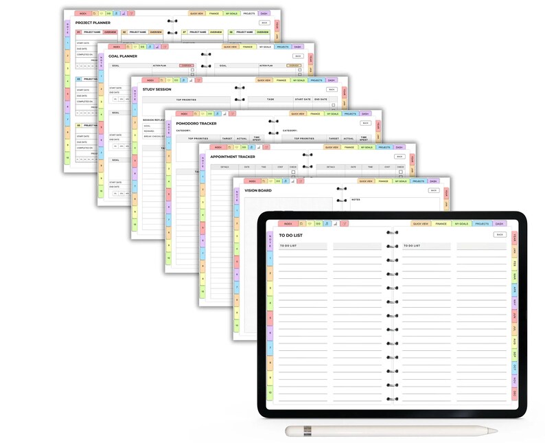 Digital Daily Planner 2024 2025 UNDATED, iPad Goodnotes Planner ...