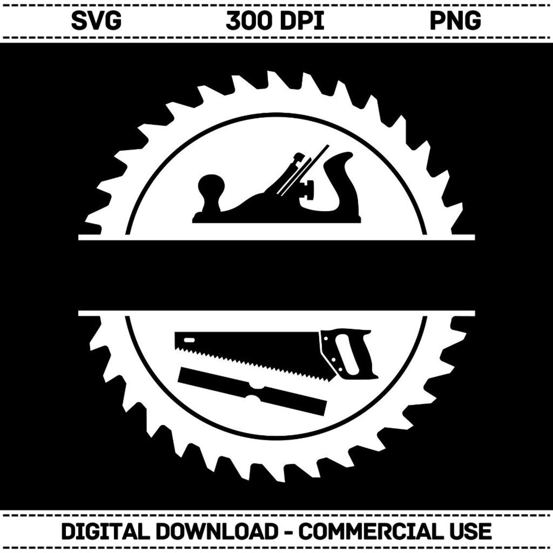 Woodwork Monogram Svg Png, Woodworking Logo Design, Wood Saw Svg ...
