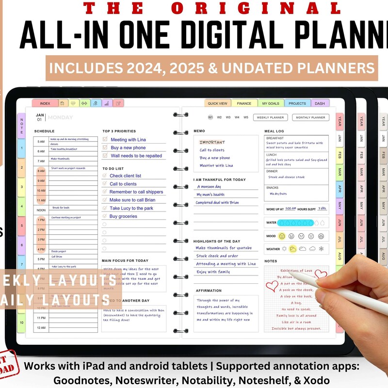Undated Digital Planner - Etsy