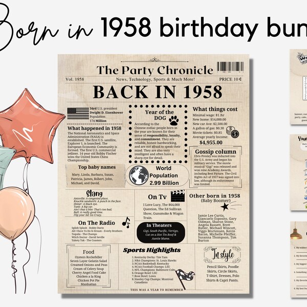 1958 Newspaper - Etsy