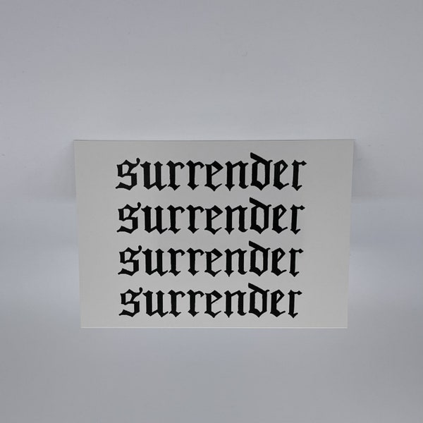Surrender Tattoo - Etsy